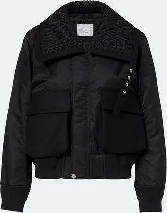 sacai Blouson mit Strick