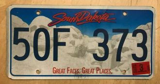 Inga South Dakota Graphic Mount Rushmore Auto Nummernschild 50 F 373 Sd Faces Nummernschild 15,2 x 30,5 cm