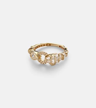 Shay Jewelry Ring Serpentine aus 18kt Gelbgold (750/1000) mit Diamanten und Granat