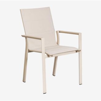 Sklum Sklum - 4er-Pack stapelbare Gartenst&uuml;hle mit Armlehnen aus Aluminium Karena Beige Tapioca