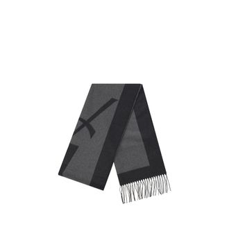 Saint Laurent Mens Gray Silk Scarf