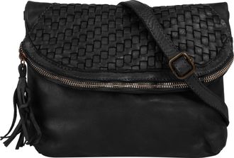 Samantha Look Umh&auml;ngetasche Echt Leder Damen | Made in Italy, Faltbares Design, Smartphonefach, Vielseitiger Stauraum schwarz | 019572