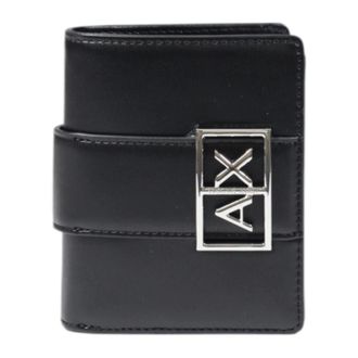 A|X Armani Exchange Schwarze Knopf-Brieftasche mit Innentaschen - - Accessories - Damen - Schwarzk - ONE SIZE