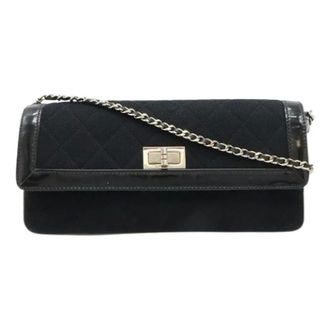 Chanel Pre-owned 2.55 Matelasse Chain Bag Canvas Patent Leather - Femme - Pre-owned - Noir - Taille: ONE Size