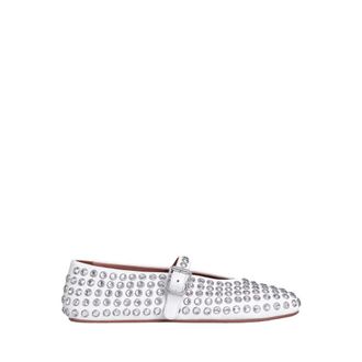 Alaia Femme, Chaussures, Blanc, Taille: 37 1/2 EU Ballerines blanches avec strass