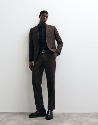 Jack & Jones pantalon de costume slim fit marron fonc&eacute;