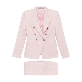 Tagliatore Double-Breasted Blazer und Hosen-Set - - Jackets - Damen - Rosa - XS