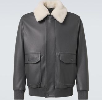 Brioni Veste bomber en cuir