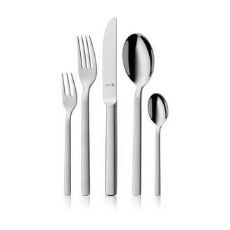 WMF Lyric Plus Besteck Set 12 Personen, 66 teilig, 60 Teile mit Servierbesteck, Hohlheftmesser, Cromargan Protect teilmattiert, kratzbest&auml;ndig