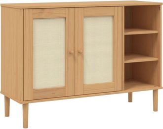 vidaXL Buffet senja aspect rotin marron 112x40x80cm bois massif de pin