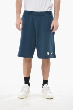 Givenchy Brushed-Jersey Shorts With Printed Logo size Xl