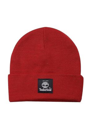 Timberland Unisex Kurze Uhrenkappe mit gewebtem Etikett Beanie-M&uuml;tze, Barbados Kirsche, One Size