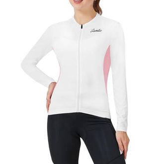 Santic Womens Cycling Jersey Long Sleeve Biking Tops Bicycle Jacket Bike Shirt Breathable Quick Dry Reflective UPF50+