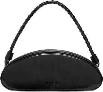 Msgm Womens Leather Handbag Black Outside: Calf Handbags Hand Bags
