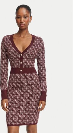 Guess Strickkleid W6BK23 Z1422 Dunkelrot Slim Fit