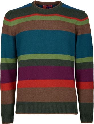 Gallo Gallo, Homme, Pulls, Multicolore, Taille: 2XL Maille ras du cou en laine, viscose et cachemire