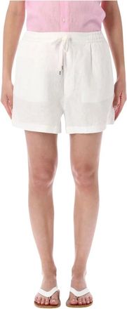 Polo Ralph Lauren Femme, Shorts, Blanc, Taille: 38 FR Pleated Linen Drawstring Short