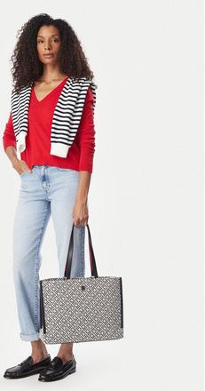 Tommy Hilfiger Handtasche Th Jacquard Tote AW0AW19009 Blau