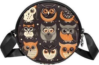 Generic Sac &agrave; bandouli&egrave;re circulaire pour femme, petit sac &agrave; bandouli&egrave;re avec fermeture &eacute;clair, bretelles r&eacute;glables, sac &agrave; main rond d&eacute;contract&eacute; pour femmes e