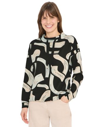 Cecil Gemustertes Shirt raw Khaki XXL