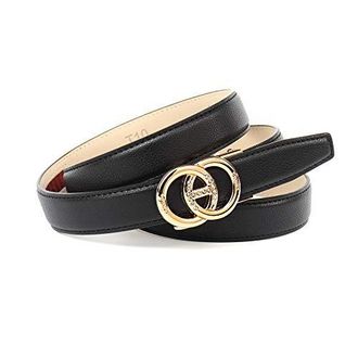Anthoni Crown Lederg&uuml;rtel Ceinture, Noir, 110 cm Femme