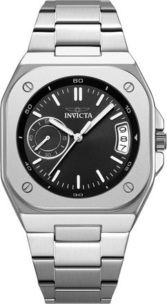 Invicta Cuadro 70659 Herrenuhr - Quarzuhrwerk - Metall mit schwarzem Zifferblatt - 42 mm