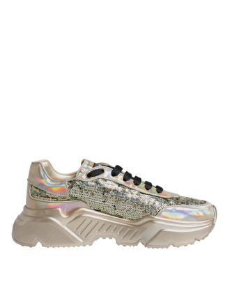 Dolce & Gabbana Gold Pailletten Iridescent Daymaster Sneaker Schuhe