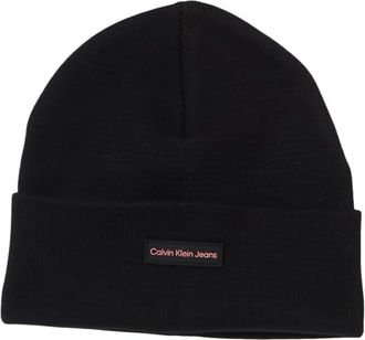 Calvin Klein Jeans Femme INST PATCH BEANIE K60K612322, Black (Black/Dusty Rose), OS