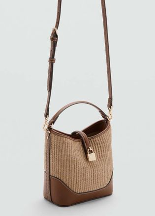 Mango Bucket Bag aus Canvas mit Kontrastdetails mittelbraun - Damen - Einheitsgr&ouml;&szlig;e - MANGO