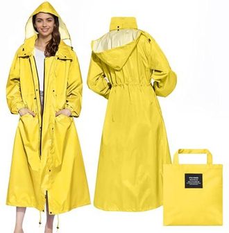 LAMA Interi&oslash;r Manteau imperm&eacute;able long &eacute;l&eacute;gant, poncho de pluie unisexe avec poche &agrave; rabat imperm&eacute;able, v&ecirc;tements de pluie pour adultes, veste de pluie, v&ecirc;tements d