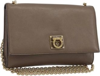Ferragamo Sac bandouli&egrave;re en cuir pr&eacute;-poss&eacute;d&eacute; - Femme - Pre-owned - Brun - Taille: ONE Size