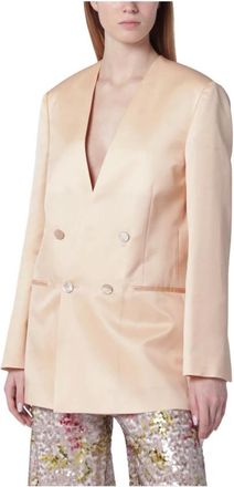 Alberta Ferretti Femme, Vestes, Beige, Taille: 42 FR Giacca