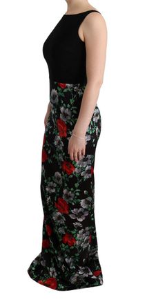 Dolce & Gabbana Womens Multicolor Floral Print Stretch Sheath Long Dress