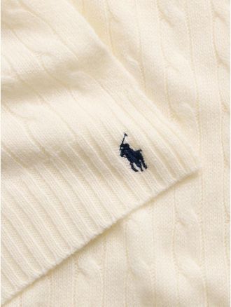Ralph Lauren Cable Knit Wool-Cashmere Scarf - Beige