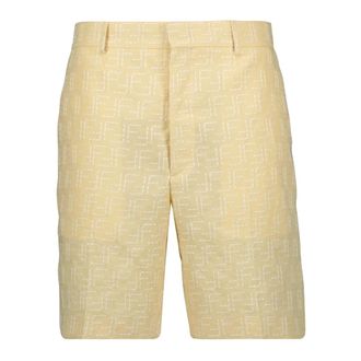 Fendi Gelbe Leinen-Shorts Fr&uuml;hling-Sommer 2025 - - Shorts - Herren - Gelb - M