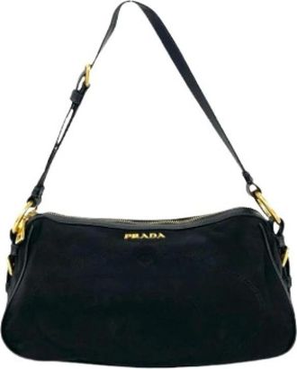 Prada Sac bandouli&egrave;re Pre-owned Tessuto Saffiano - Femme - Pre-owned - Noir - Taille: ONE Size