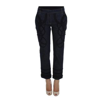 Dolce & Gabbana Femme, Jeans, Bleu, Taille: 36 FR Jean Capri en Denim Brod&eacute;