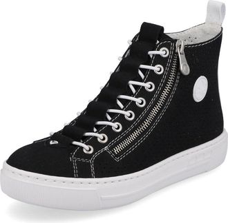 Rieker Damen High-Top Sneaker L9892, Frauen Halbschuhe,schnürschuhe,high top Sneaker,Sneaker-Stiefel,mid Cut,Sportschuhe,schwarz (00),36 EU / 3.5 UK