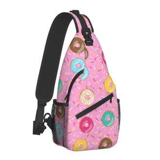AOOEDM Hellrosa Tasty Donuts and Sprinkles Umhängetasche für Damen und Herren, Crossbody-Schultertaschen, lässiger Sling-Rucksack, Brusttasche, Reisen, Wande