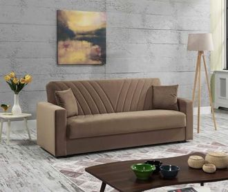 Dmora Schlafsofa 3-Sitzer Jorge 214x81 cm Beige, Stauraum