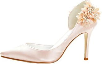Generic Chaussures De Mariage Femme Escarpins Bout Pointu Aiguille Talon Heel Mariée Eté Talon Mariage Soirée Chaussures Femmes 9Cm,Champagne,41 EU