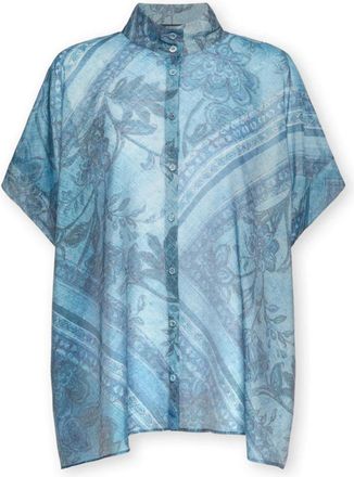 Elena Miro Femme, Blouses et Chemises, Bleu, Taille: 42/44 FR Chemise imprim&eacute;e en lyocell