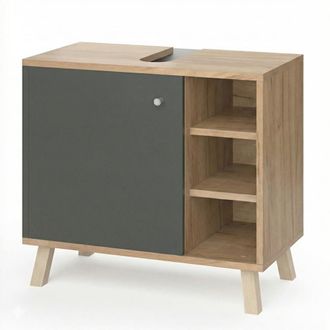 Vicco Waschbeckenunterschrank Anthrazit Senyo 60x54x32 cm - Unterschrank f&uuml;r das Badezimmer, Viel Stauraum f&uuml;r Badutensilien