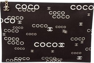 Chanel Crossbody Bags - Chanel Coco Mark Clutch - Gr. unisize - in Schwarz - f&uuml;r Damen