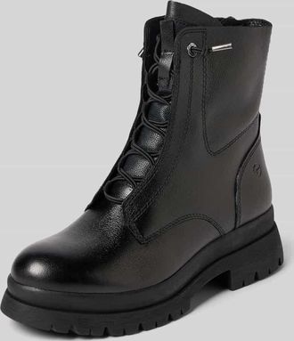 Tamaris Schn&uuml;rstiefel aus Leder-Mix