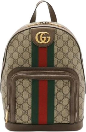 Gucci unisex, Pre-owned, Beige, Taille: ONE Size Sac &agrave; dos en toile Pre-owned