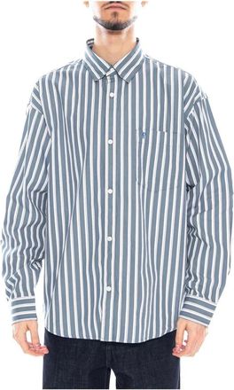 Carhartt Work in Progress Homme, Chemises, Bleu, Taille: M L/S Malden Shirt - Malden Stripe