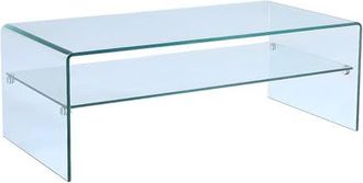 Vente-Unique Table Basse STILEOS - Double Plateau - Verre trempé