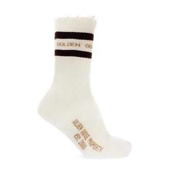 Golden Goose Femme, Sous-v&ecirc;tements, Beige, Taille: L Logo Socks