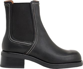 8 by YOOX GRAIN LEATHER CHELSEA ANKLE BOOTS